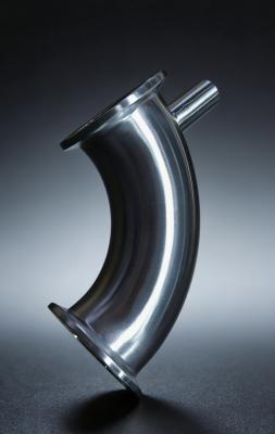 China Sanitary 90° Clamp Elbow with Sample Port / Hygienic 90° Quick-fit Elbow with Sampling Branch for sale