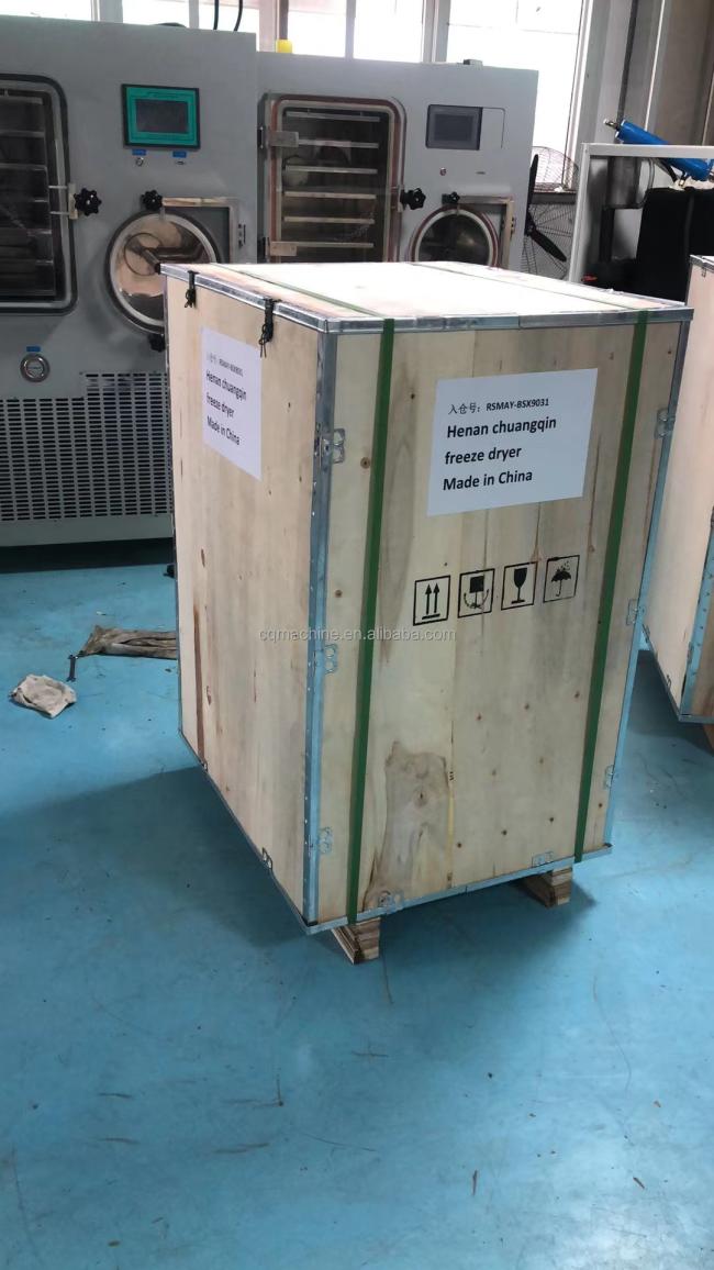 Packaged freeze dryer machine ready for shipping