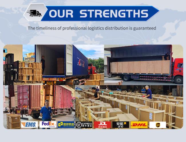 Packaged machine ready for shipment with protective materials