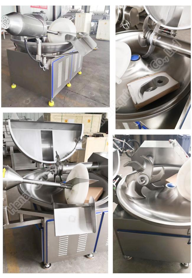 Detailed view of meat bowl cutter components