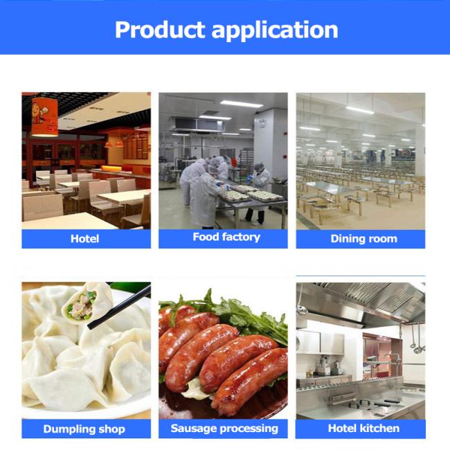 Finished meat products processed by the machine