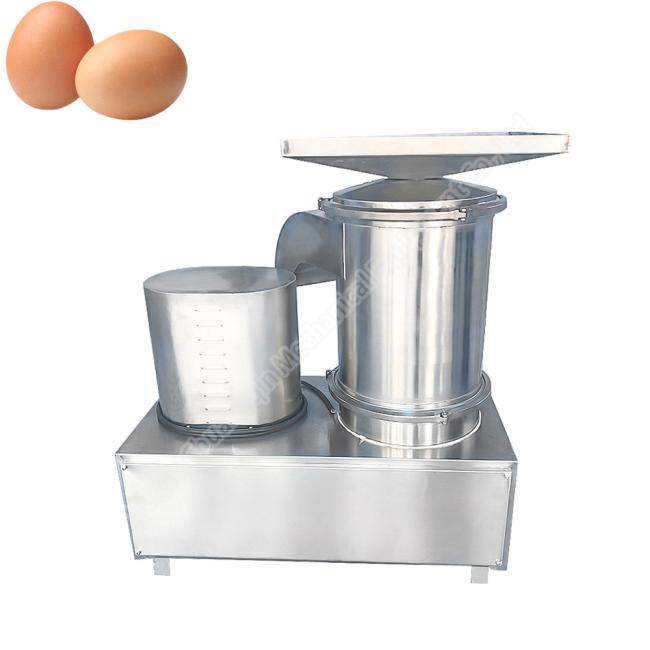 Small egg separator machine in operation showing egg processing
