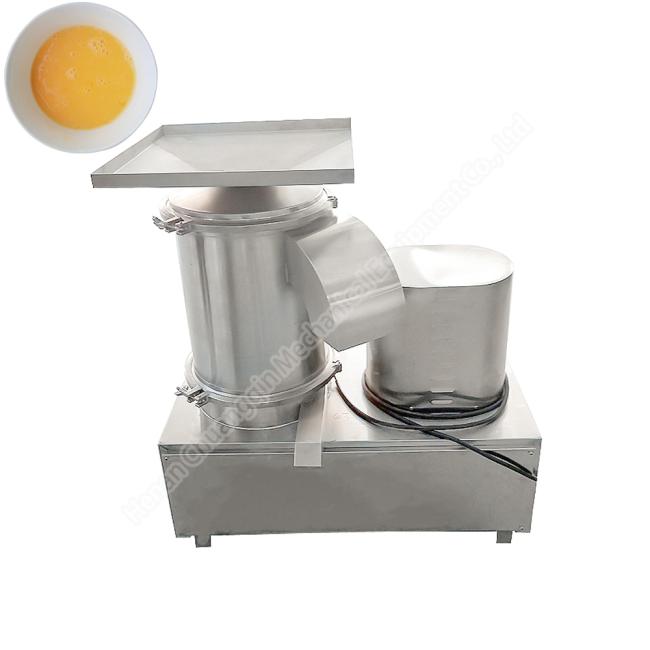 Close-up view of egg separator machine components