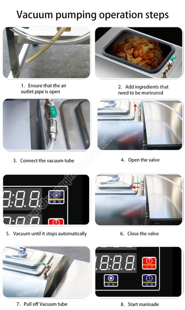 Commercial vacuum tumbler operation