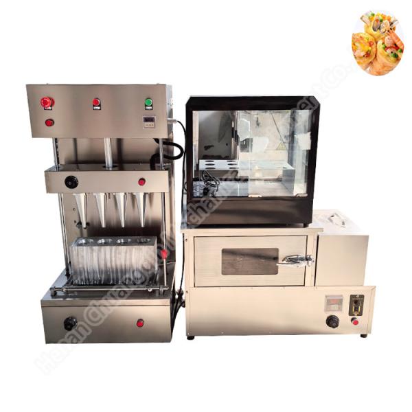 Quality 3KW Industrial Food Machines Conical Pizza Former Machine Edible Waffle Cup for sale