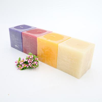 China New high quality multicolored square pillar candles for home decoration for sale