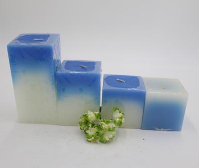China Custonmized luxury multicolored square pillar candles for home decoration for sale