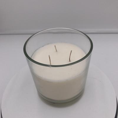 China Custom white scented soy wax candle in glass jar for sale