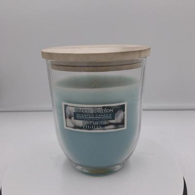 China Wholesale Eco-friendly Glass Wax Soy Scented Wax Candle with wooden lid for Gift for sale