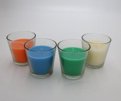 China 2019 chinese cheap colorful scented candle with glass cup for home decoration for sale