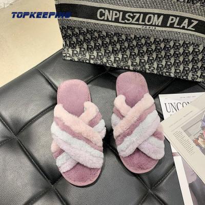 Cina Pantofole simili a pelliccia delle donne del tallone della pelliccia aperta del Faux per l'inverno in vendita