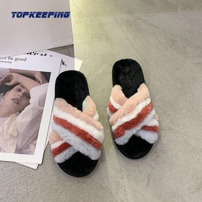 Cina Pantofole simili a pelliccia delle donne del tallone della pelliccia aperta del Faux per l'inverno in vendita