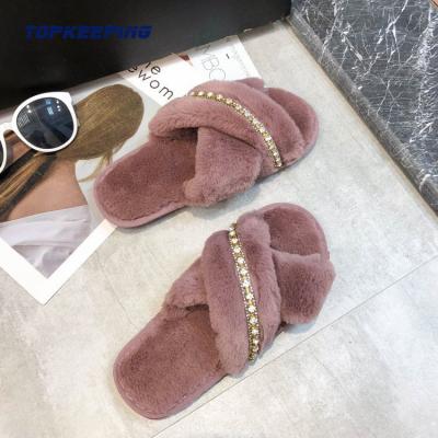 Cina EUR36 - 41 pantofola di lusso simile a pelliccia calda della pelliccia per le donne in vendita