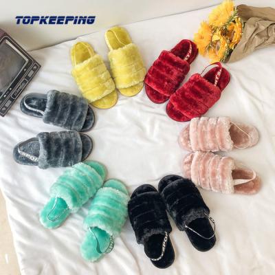 Cina Le pantofole simili a pelliccia delle donne del PVC Outsole ODM/dell'OEM per l'inverno in vendita
