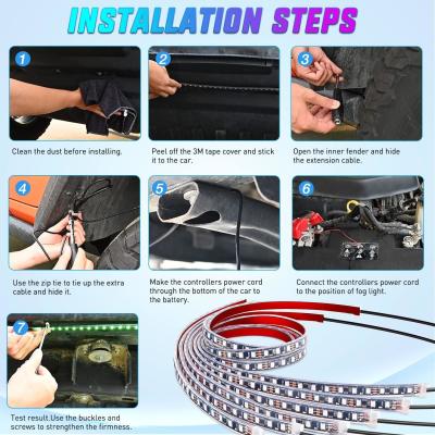 China 12V Car Underglow digital strip light Multi Color DIY Sound Active Function Music Mode with APP Control Remote Control for sale