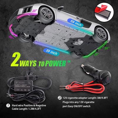China 4pcs Car Underglow digital strip light Multi Color DIY Sound Active Function Music Mode with APP Control Remote Control for sale