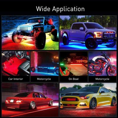 China 4pcs Car Underglow digital strip light Multi Color DIY Sound Active Function Music Mode with APP Control Remote Control for sale