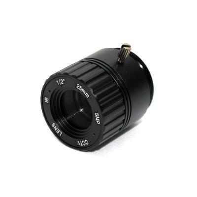Cina 25mm 5MP lenses Manual 1/2 Iris CS Mount CCTV Camera Lens for HD Camera ip camera in vendita