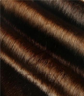China Steel brown mink faux fur fabric for sale