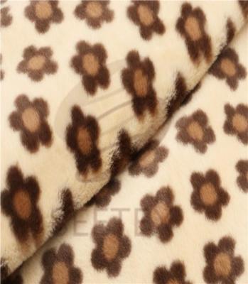 China plum blossom printed rabbit faux fur/fake fur for sale