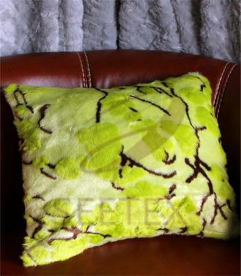 China Concavo-convex flower pattern faux fur pillow for sale