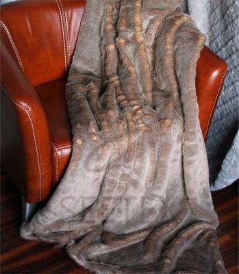 China BROWN Chinchilla faux fur throw for sale