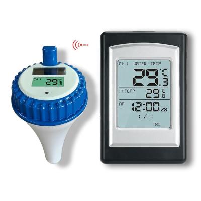China Black And Silver Solar Floating Water Thermometer For Home Bathtub Temperature Reading for sale