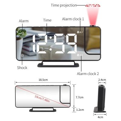 China Hogar inteligente Cuarto inalámbrico digital pequeño Proyección de termómetro Estación meteorológica 185*24*77mm Tamaño en venta