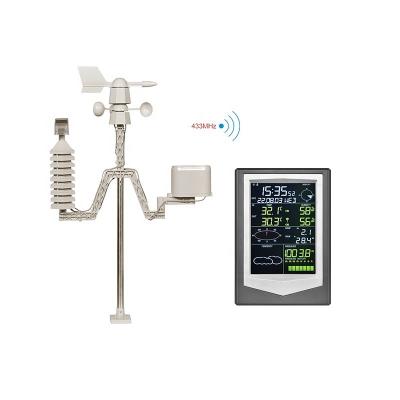 China Outdoor Temperature And Humidity Sensor Color Screen Weather Station With Wind Speed for sale