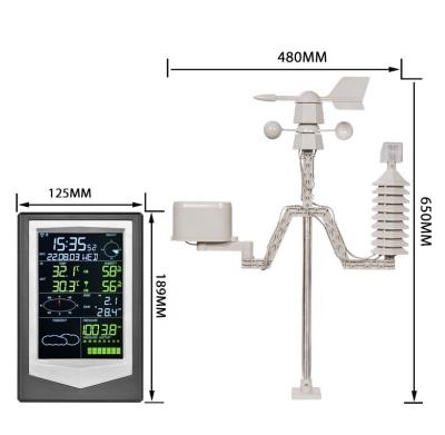 Outdoor Temperature And Humidity Sensor Color Screen Weather Station With Wind Speed