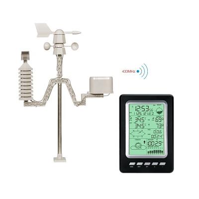 China Outdoor Weather Station With Wireless PC Terminal Temperature Humidity Wind Rain Solar for sale