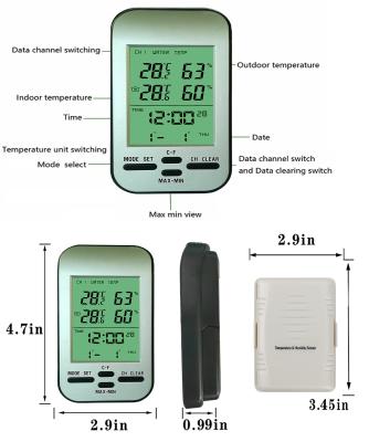 Cina Precise 3-in-1 Indoor Outdoor Hydro Thermometer Sensor Meteo Station in vendita
