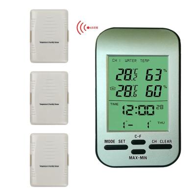 Cina Home Multi-room LCD Screen Sensore di temperatura e umidità wireless con allarme in vendita