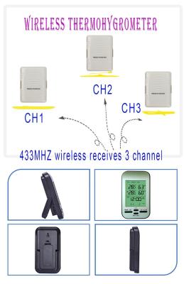 Cina Home Multi-room LCD Screen Sensore di temperatura e umidità wireless con allarme in vendita