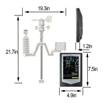 China Multifunctional Color Screen Outdoor Wireless Sensor Weather Station With Touch Backlight for sale