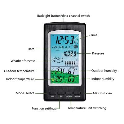 China Personal Home WIFI APP Thermometer With Weather Forecast Station In Silver And Black for sale