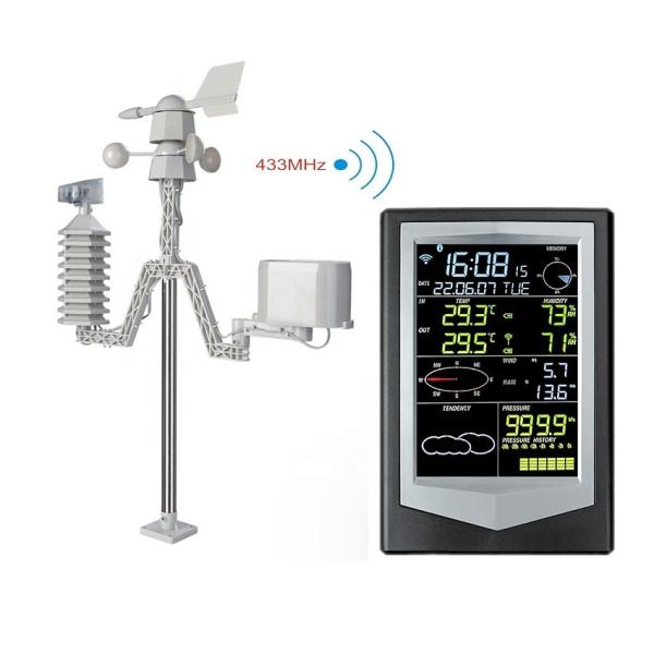 Quality Digital Color Screen Wireless Weather Station Indoor Temperature Humidity Wind for sale