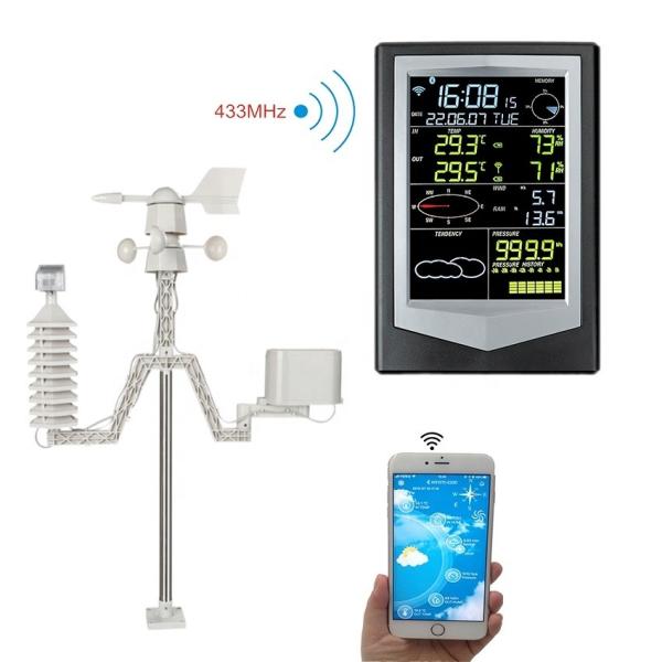 Quality Digital Color Screen Wireless Weather Station Indoor Temperature Humidity Wind for sale