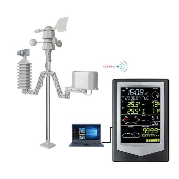Quality Digital Color Screen Wireless Weather Station Indoor Temperature Humidity Wind for sale