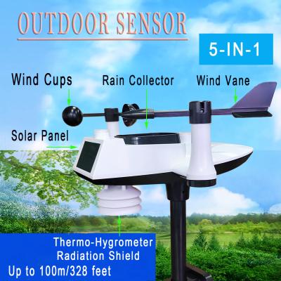 China Draadloos buitenweerstation op afstand Mees windrichting Windsnelheid Regenval Luchtdruk, Te koop