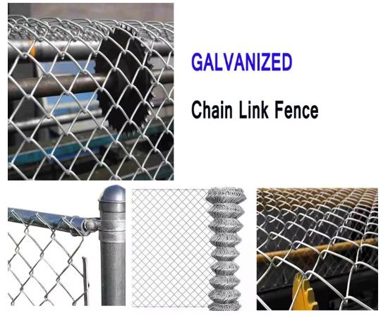 Square Satin Weave lron Playground Mesh FencingGalvanized PVC Coated Chain Link Fence
