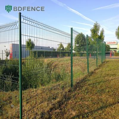 China 3mm 3d Fence Panels Coated Border Green Garden Wire Mesh Fence With V Folds for sale