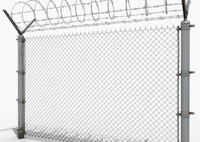 China 9 Gauge Galvanized Diamond Wire Mesh / PVC Plastic Vinyl Cyclone Chain Link Fence For Highway Railway Temporary for sale