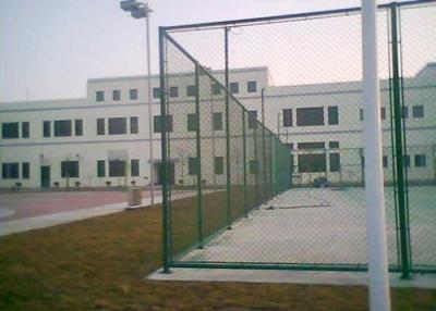 China 4.5mm After Coated Pvc Galvanized Diamond Chain Link Fence For Factory Game for sale