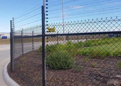 China 4.5mm After Coated Pvc Galvanized Diamond Chain Link Fence For Factory Game for sale