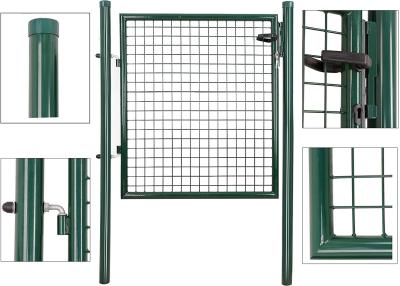 China Round Post Pvc Coated 1.8*1m Metal Garden Fence Gate for sale