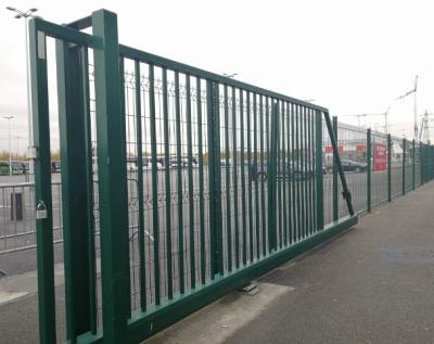 China Garden Application 6ft Fence Sliding Door Mesh Iron Green Powder Coat for sale