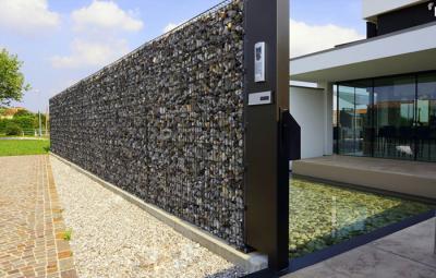 China Wire Mesh 2mm Gabion Fence System Galvanized Pvc Coated Stone Filled Weld for sale