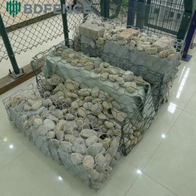 China 80 X 100 Mm Crimped Gabion Fence System / Woven Gabion Baskets for sale
