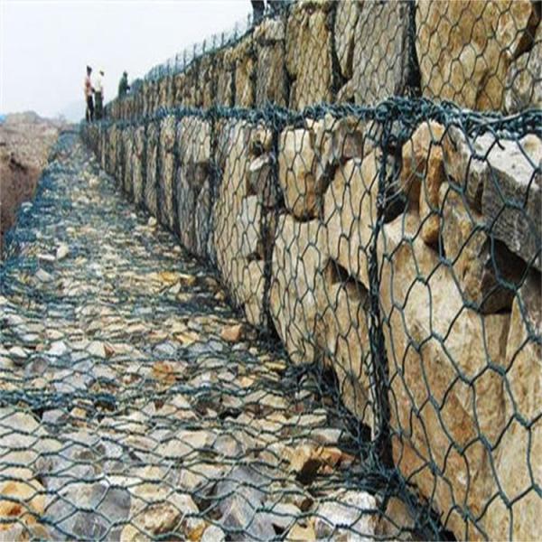 Quality Woven Stone Filled Galvanized Gabion Boxes Basket 8x10cm Hexagonal Hole for sale